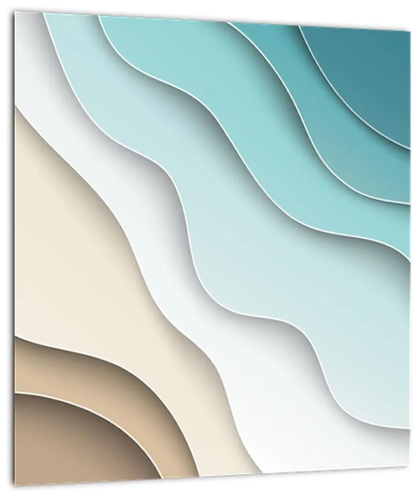 Abstraktní obraz mořského pobřeží (30x30 cm)