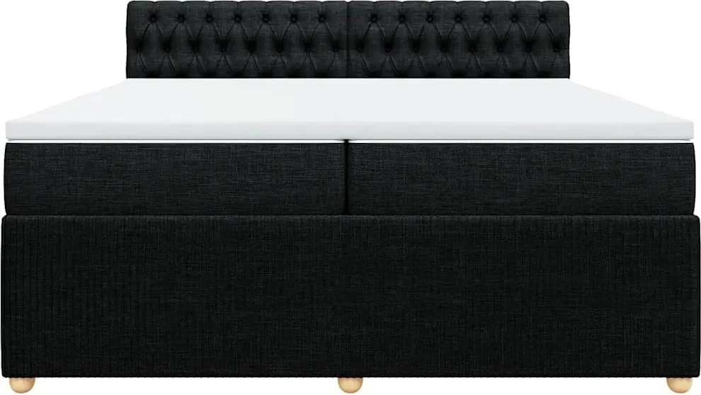 Box spring postel s matrací černá 200x200 cm textil 3289872
