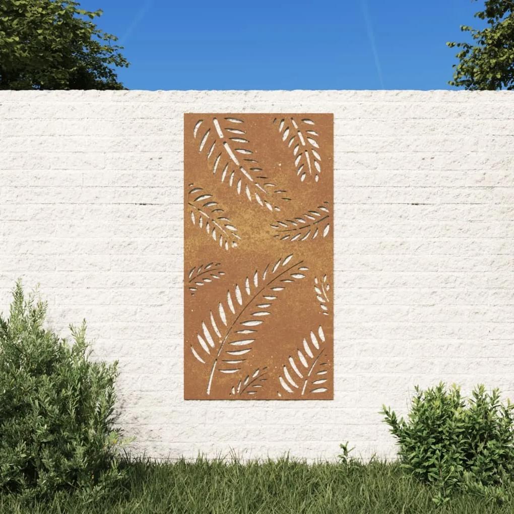 vidaXL Zahradní nástěnná dekorace 105 x 55 cm cortenová ocel List [824493]