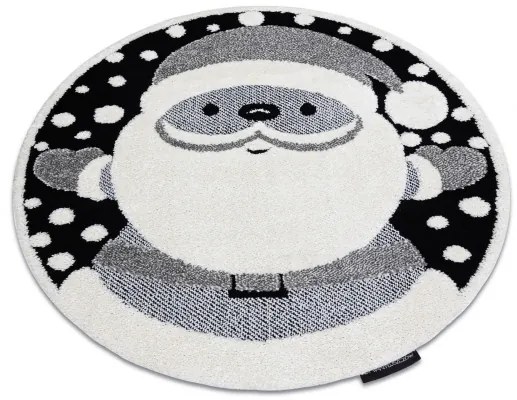 Kulatý dětský koberec JOY Santa Mikuláš černý krémový Rozměr: průměr 140 cm