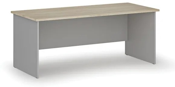 Kancelářský psací stůl rovný PRIMO GRAY, 1800 x 800 mm, šedá/dub přírodní