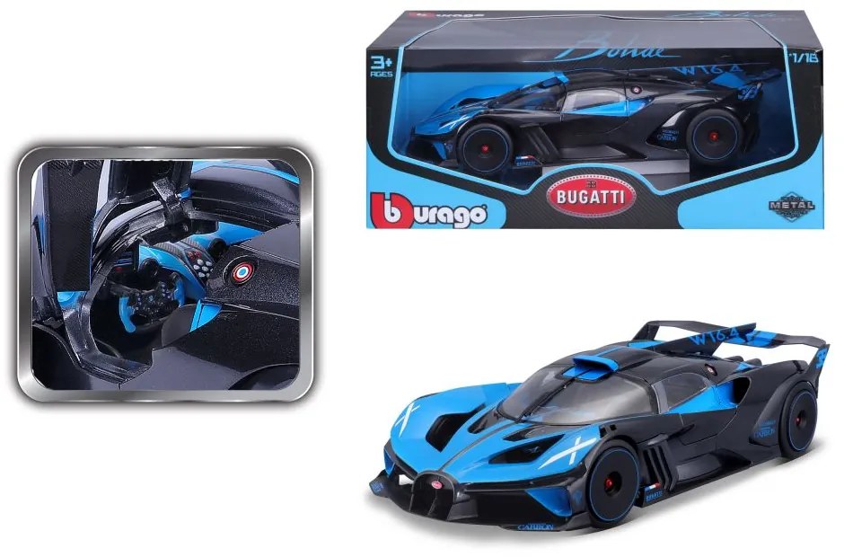 Bburago 1:18 top bugatti bolide blue/black