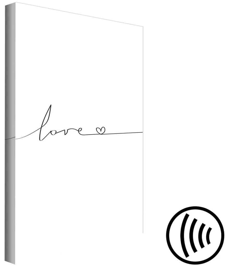 Obraz Láska z čáry (1-dílný) - Černobílý anglický nápis srdce
