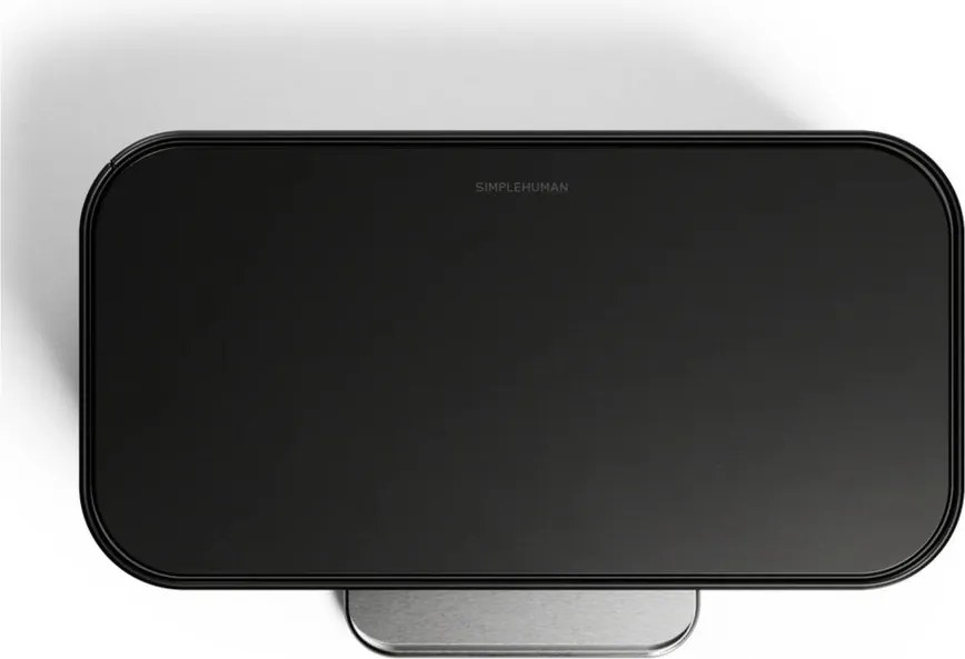 Matně černý ocelový odpadkový koš na tříděný odpad/nášlapný 15 l Dual Mini – simplehuman