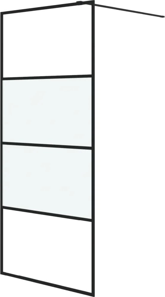 vidaXL Sprchová zástěna walk-in 90x195 cm napůl mléčné ESG sklo [152126] Barva: Černá