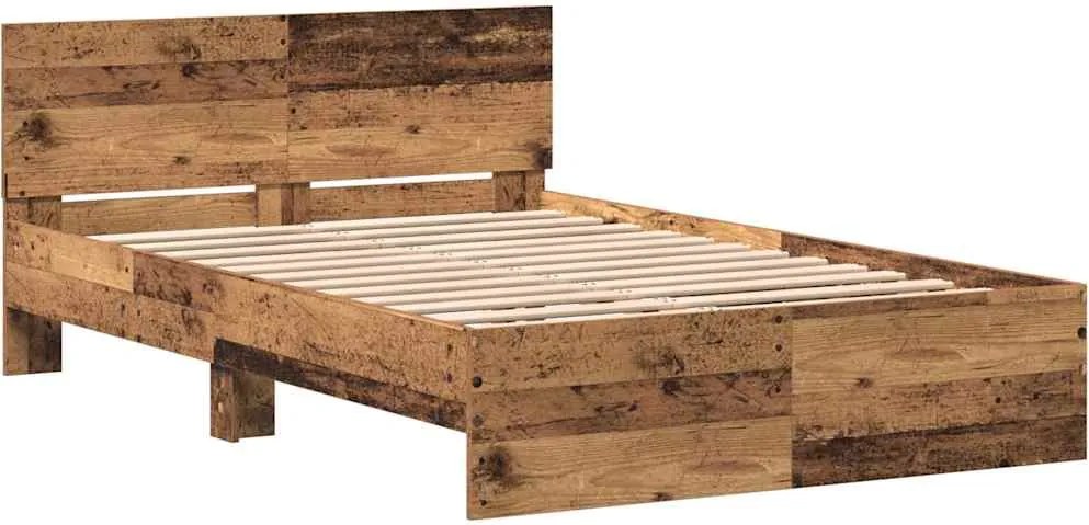 Rám postele s čelem s čelo Staré dřevo 193 x 125 x 70 cm 3376060