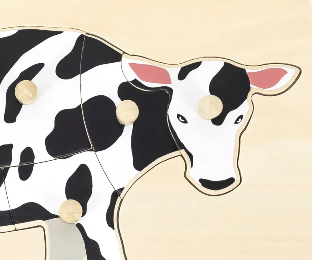 Dětské dřevěné puzzle s úchyty Viga Cow
