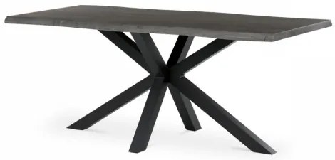 Jídelní stůl 180x90 šedý dub kovová noha ve tvaru hvězdy černý lak HT-F4618 GREY