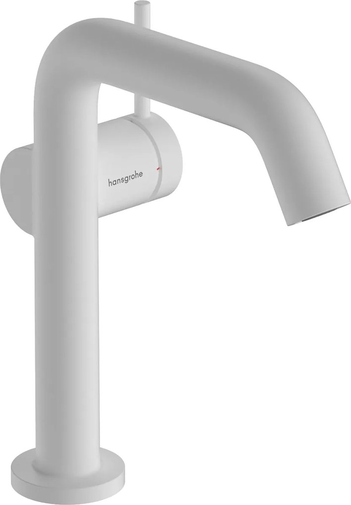 Hansgrohe Tecturis S, páková umyvadlová baterie 150 Fine CoolStart EcoSmart+ s odtokovou soupravou, bílá matná, HAN-73340700