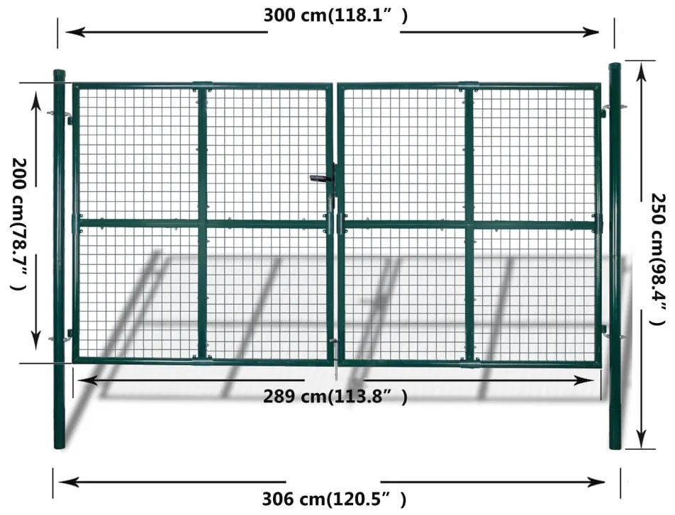 vidaXL Marketos Zahradní pletivo branka plot dveře stěna mříž 300 x 200 cm