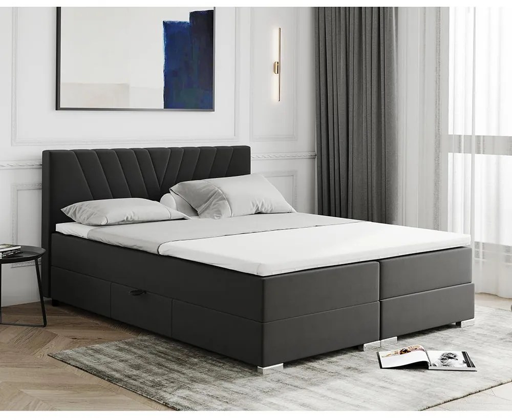 Kontinentální postel dvoulůžko BOXSPRING ERNI + topper v ceně | 180x200 | VÝBĚR TKANIN