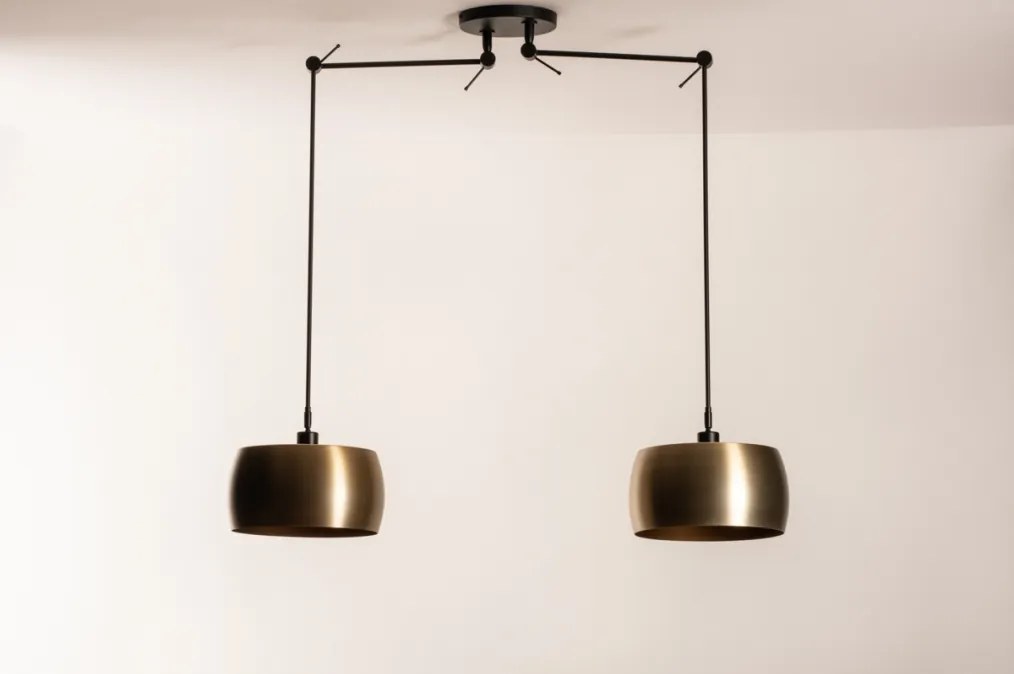 Závěsné designové svítidlo nad stůl Snap Light Duo Bond Gold and Black