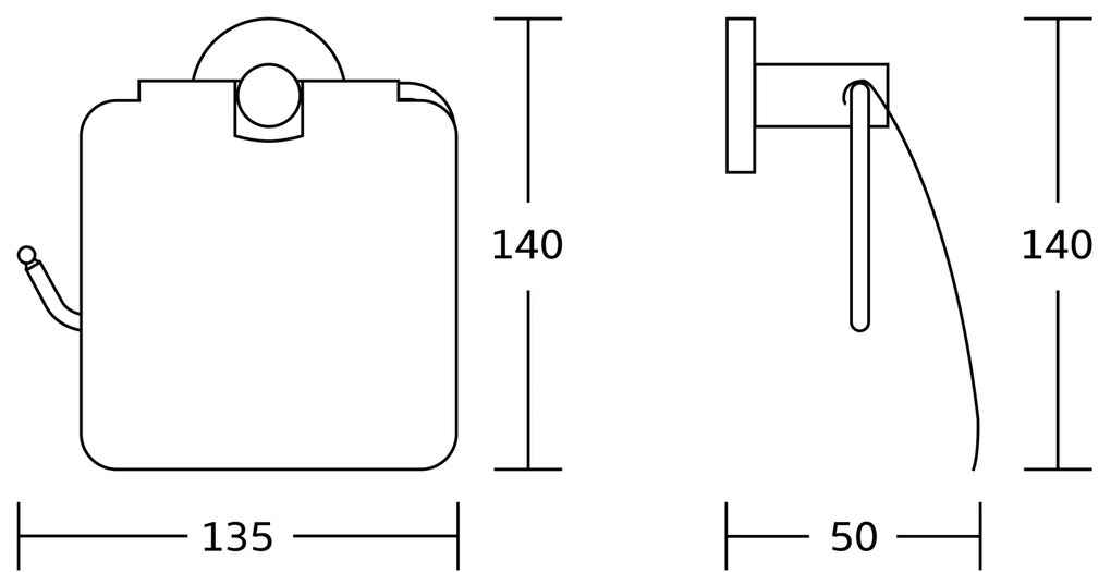 Aqualine, SAMBA držák toaletního papíru s krytem, chrom, SB107