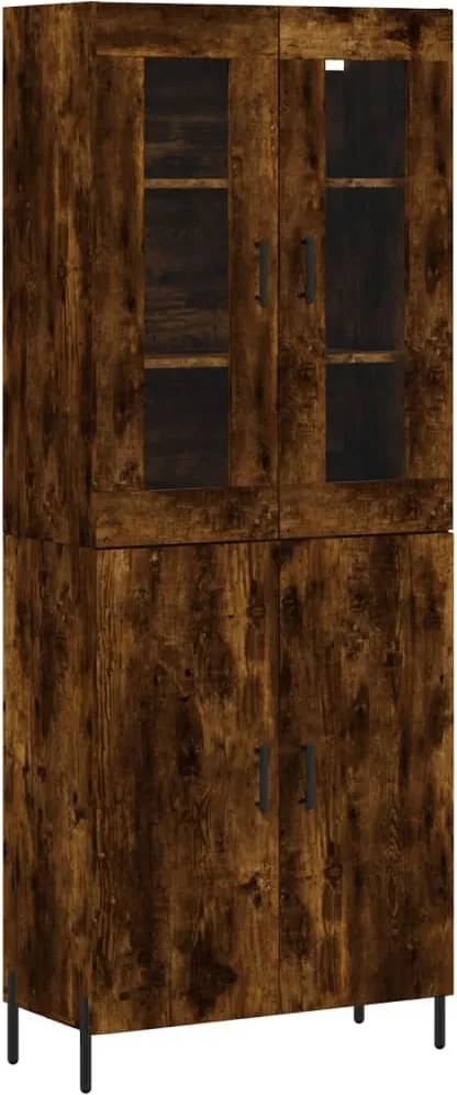 Skříň highboard kouřový dub 69,5 x 34 x 180 cm kompozitní dřevo 3198222