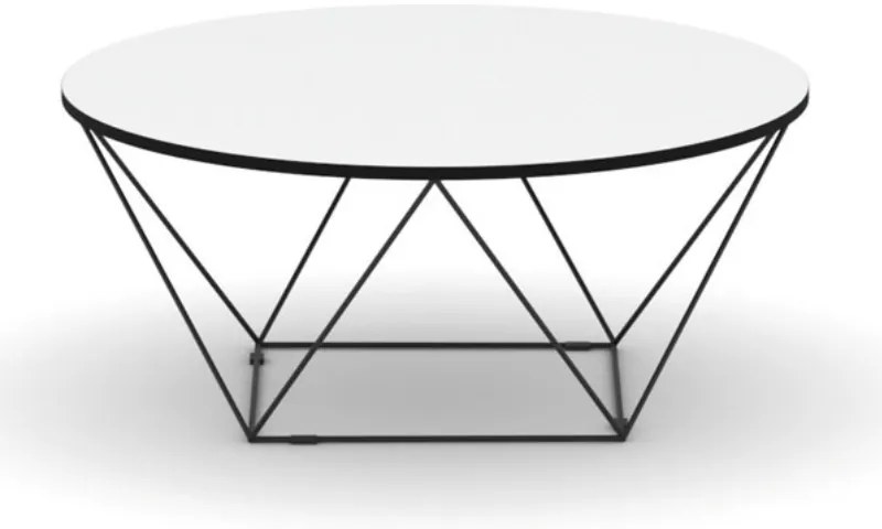 Kulatý konferenční stůl WIRE, průměr 105 cm, bílá