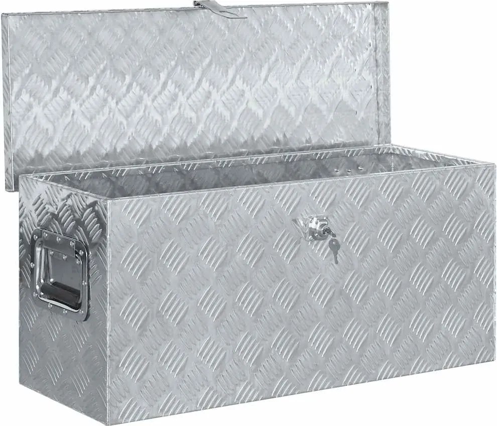 Hliníkový box 80 x 30 x 35 cm stříbrný 142939