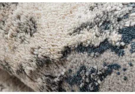Dywany Luszczow Kusový koberec TULS střapce 51326 Geometrický, mozaika slonová kost / modrý Rozměr koberce: 160 x 220 cm