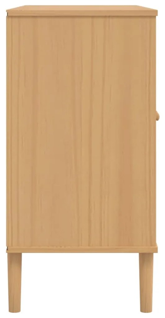 Příborník SENJA ratanový vzhled hnědý 112 x 40 x 80 cm borovice,  358028