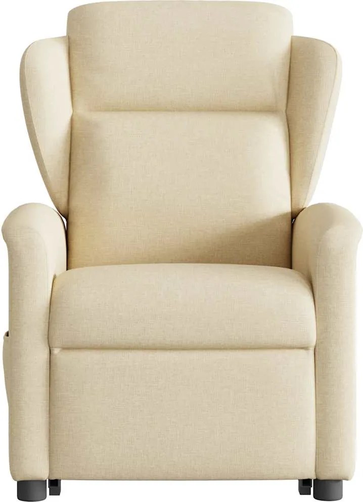 Zvedací polohovací křeslo krémové textil 3303142