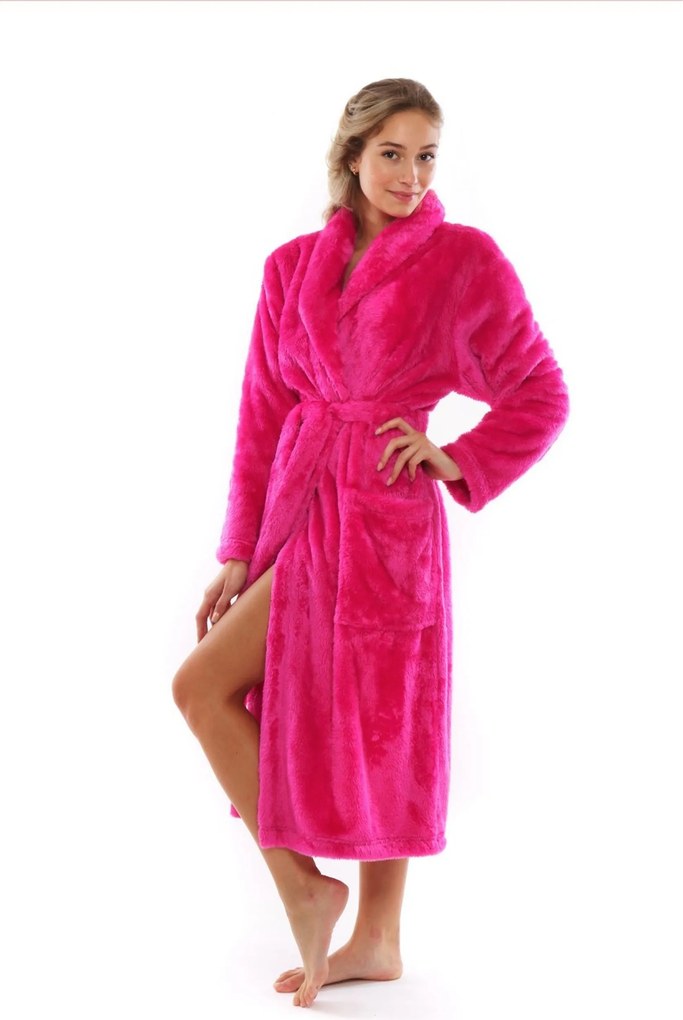 Malinový huňatý župan Lilly 21 20 3430 - L