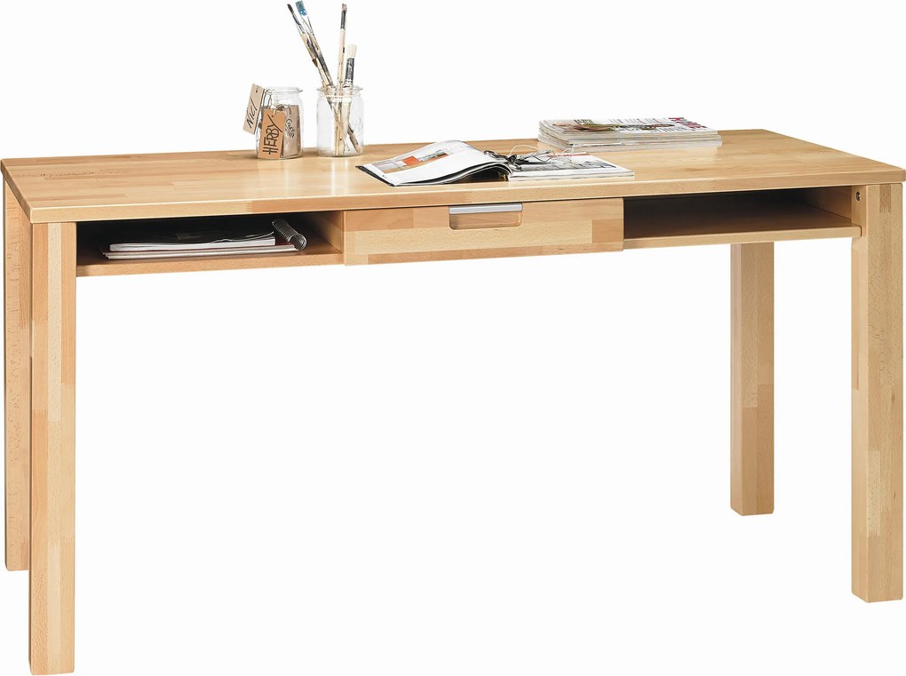 XXXLutz PSACÍ STŮL, jádrový buk, 150/70/76 cm Linea Natura - Online Only psací stoly - 001507005001