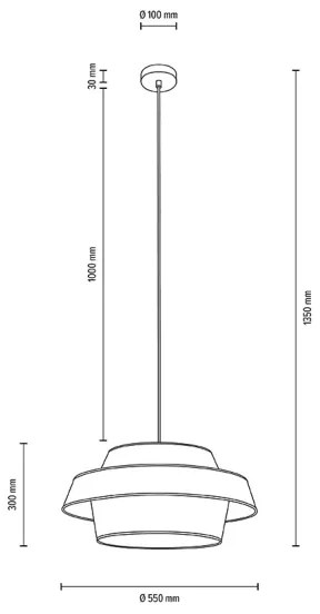 Spot-Light 150099104 - Lustr na lanku PRETO GOLD 1xE27/60W/230V