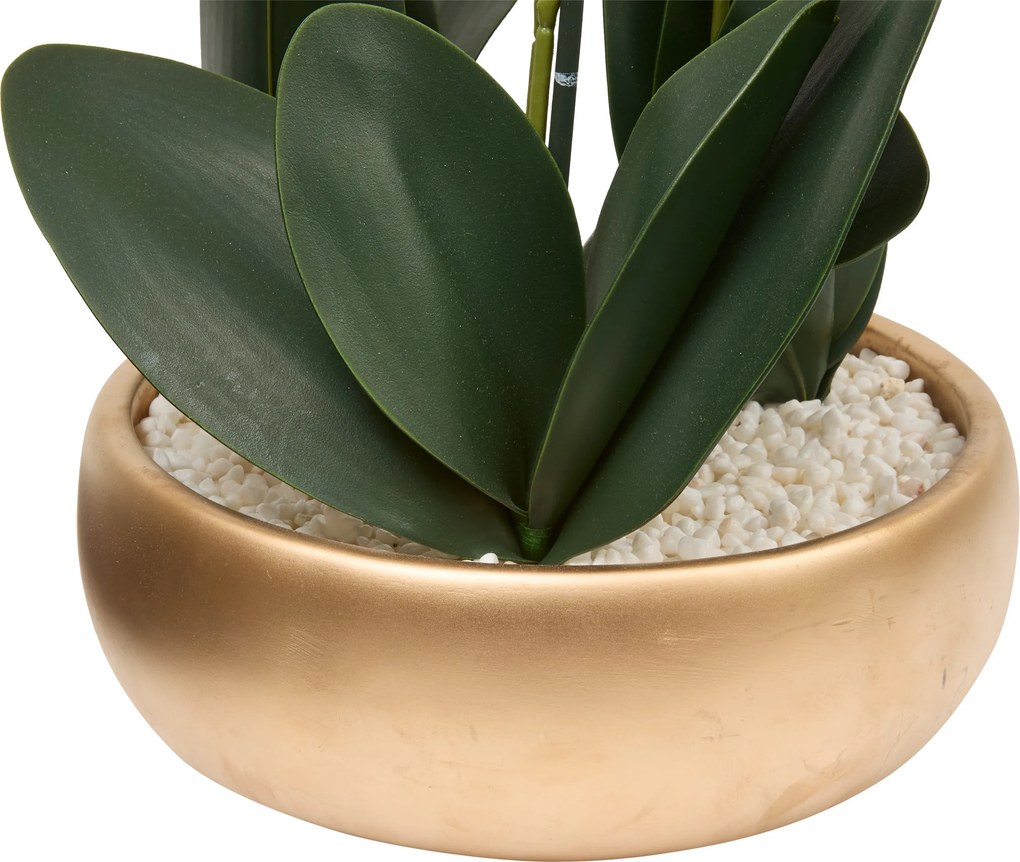 Umělá orchidej ve zlatém květináči SANAE, výška 65 cm