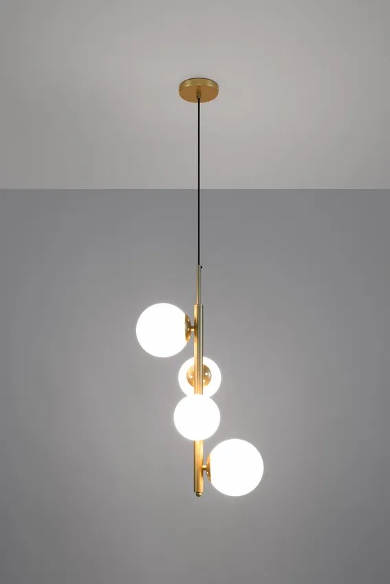 Mosazný závěsný lustr Cordel pro žárovku 4x G9  - Candellux