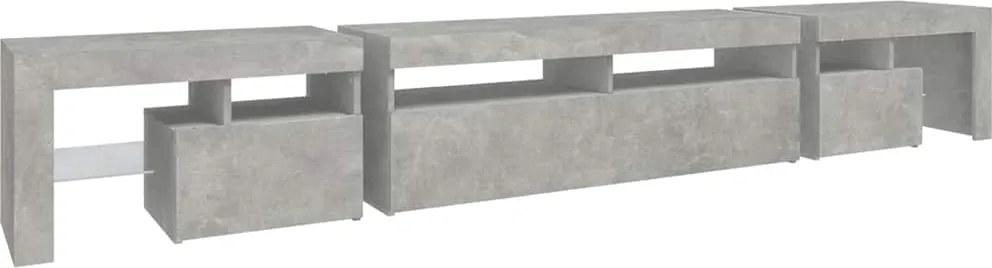 TV skříňka s LED osvětlením betonově šedá 260x36,5x40 cm 3152781