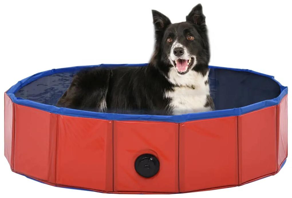170822 vidaXL Skládací bazén pro psy červený 80 x 20 cm PVC