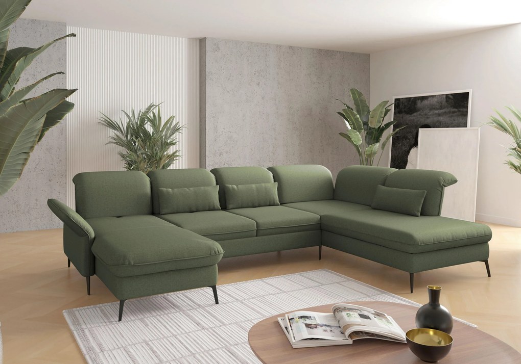 XXXLutz SEDACÍ SOUPRAVA, textil, olivově zelená Sit & More - Sedací soupravy - 00014401181C