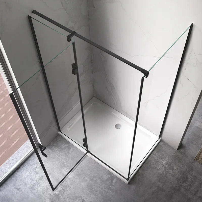 BPS-koupelny Obdélníkový sprchový kout HYD-OK03 120x100 černá/transparent