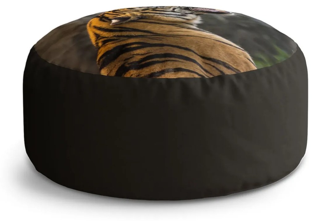 Sablio Taburet Circle Řvoucí tygr: 38x48 cm