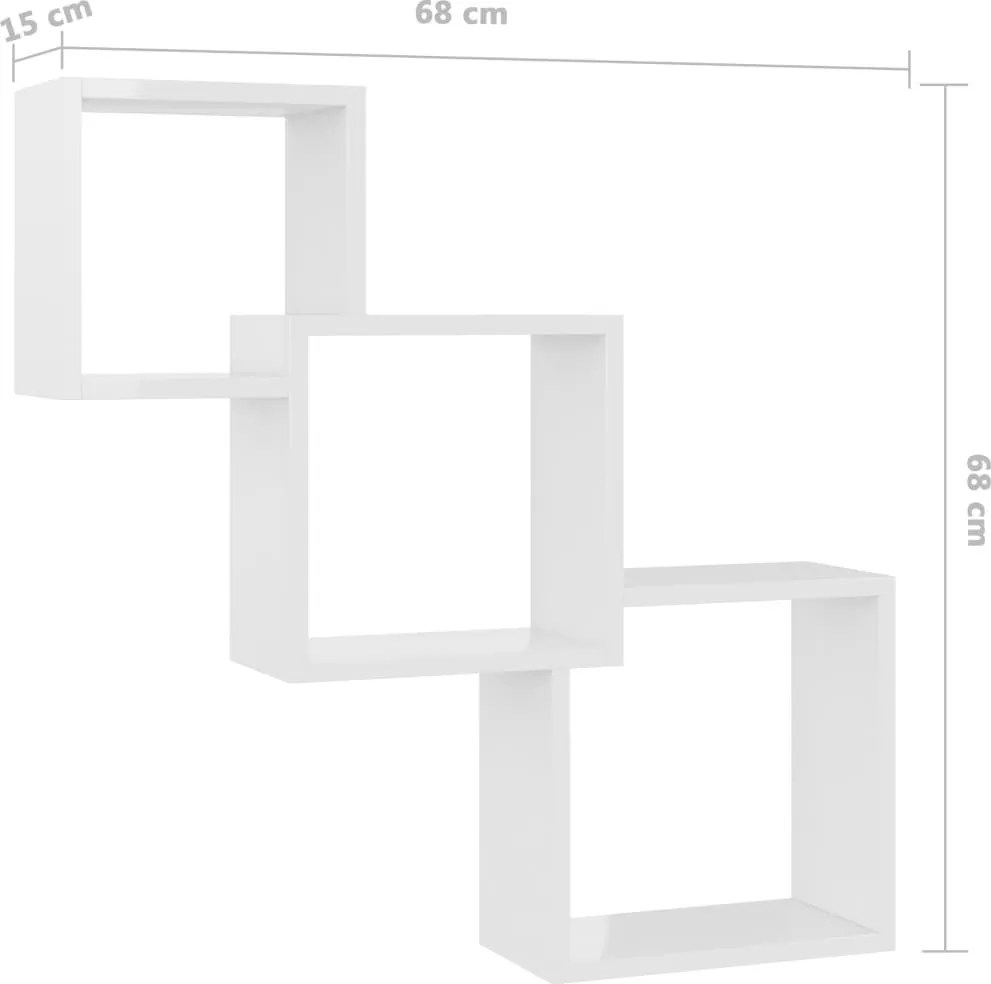 vidaXL Nástěnné police kostka 68x15x68 cm dřevotříska [800276] Barva: Betonová šedá