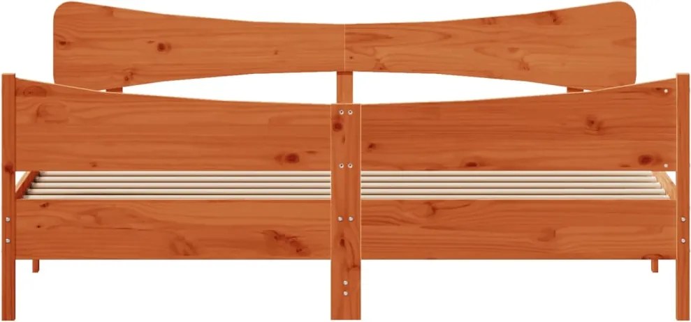 Postel bez matrace voskově hnědá 200 x 200 cm masivní borovice 3216371