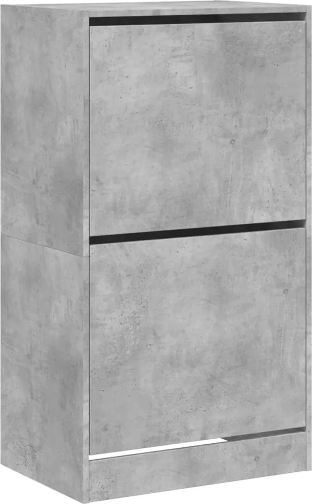Botník se 2 výklopnými zásuvkami betonově šedý 60 x 42 x 108 cm 3214388