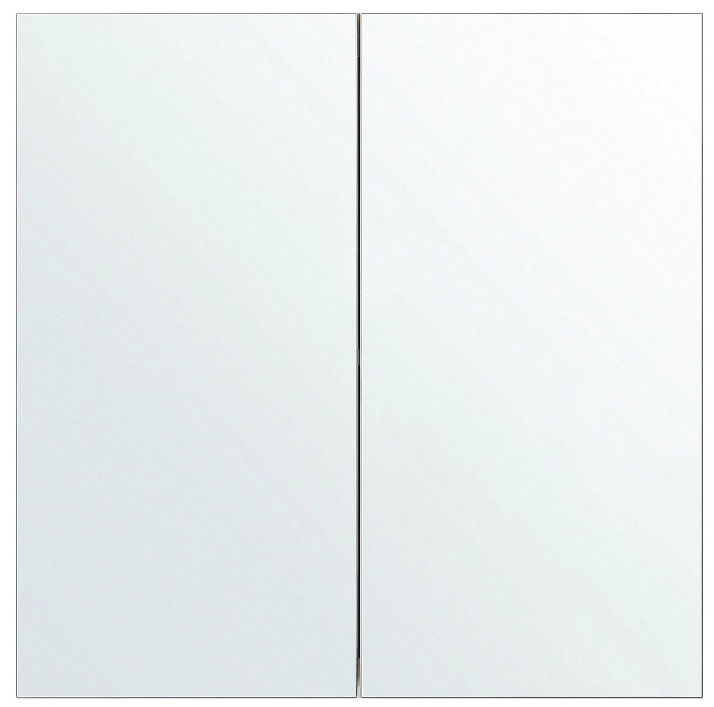 Koupelnová zrcadlová skříňka 60 x 60 cm bílo stříbrná NAVARRA Beliani