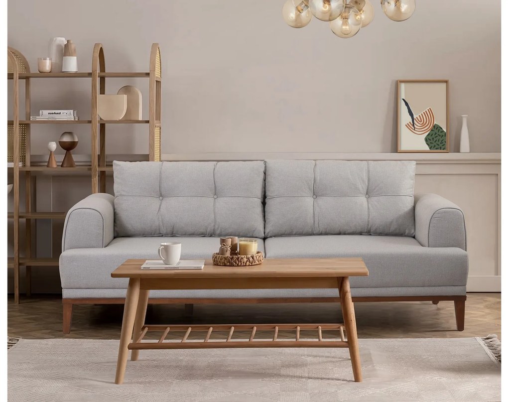 Hanah Home Třímístná pohovka BALERA s křeslem krémová 223 cm