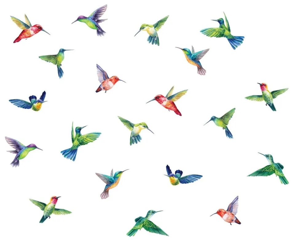 Sada samolepek na okno 20 ks 40x60 cm Hummingbirds – Ambiance