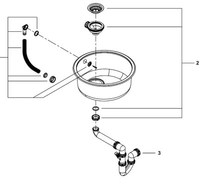 GROHE 31720SD0 - Dřez K200 440 x 440 x 180 nerez