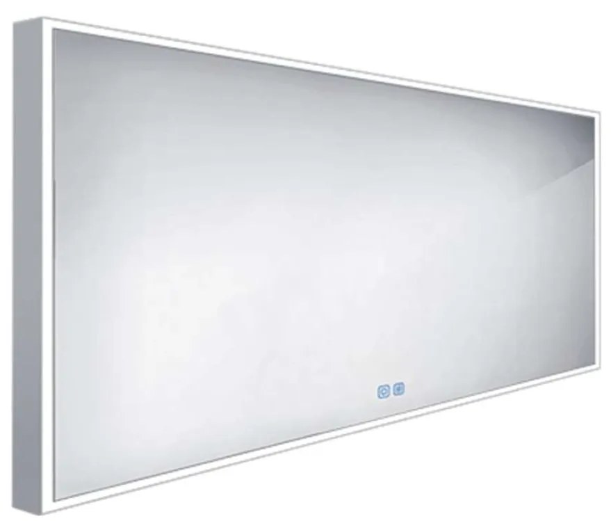 Nimco - Zrcadlo s LED osvětlením, 140x70 cm, dotykový senzor, hliník ZP 13008VX
