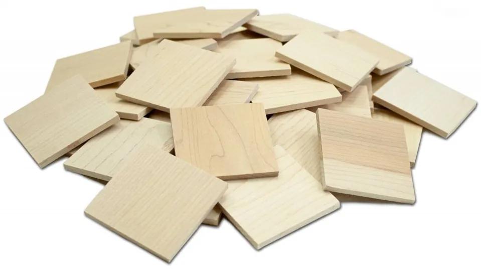 JAVOR 50, jednotlivé kusy 50 x 50 mm (0,0025 m²) nebo samolepící panel 300 x 300 mm (0,09 m²) - dřevěná mozaika 3D Broušený - olejovaný 2 mm