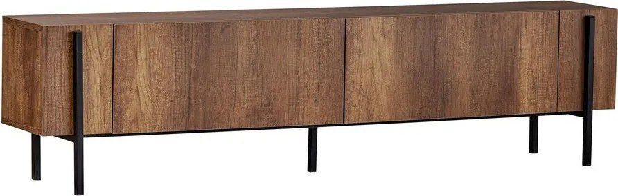 TV stolek v dekoru ořechu v tmavě přírodní barvě 180x45x30 cm Nexus – Kalune Design