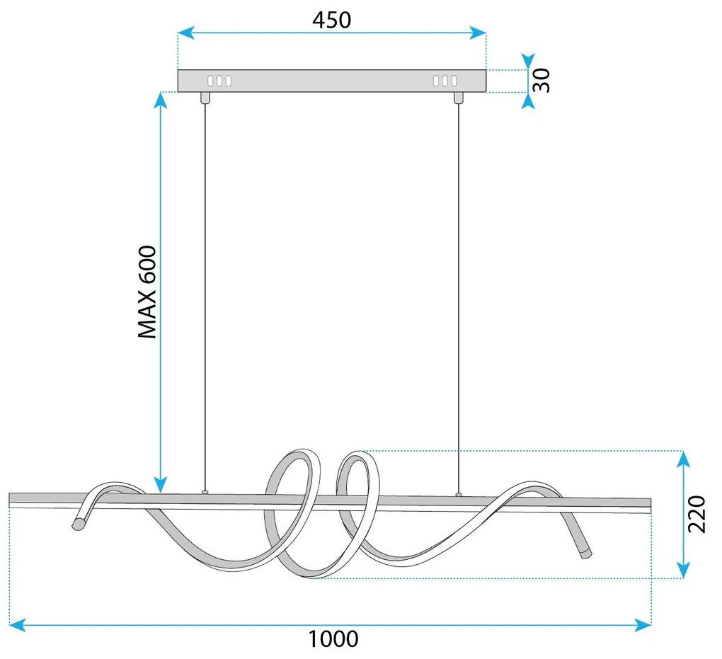 Toolight Závěsné LED svítidlo Luxury Glamour 13 G065-CP zlaté