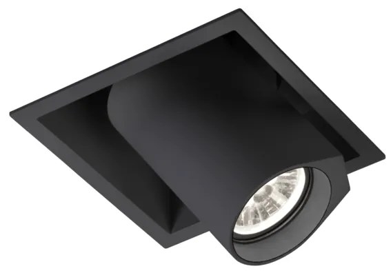 Wever & ducré čtvercové stropní zapuštěné svítidlo bliek square ceiling rec 1.0 led 1800-3000k b-b tree černá matná