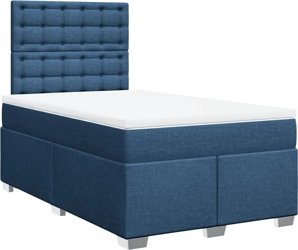 Box spring postel s matrací modrá 120x200 cm textil 3290475
