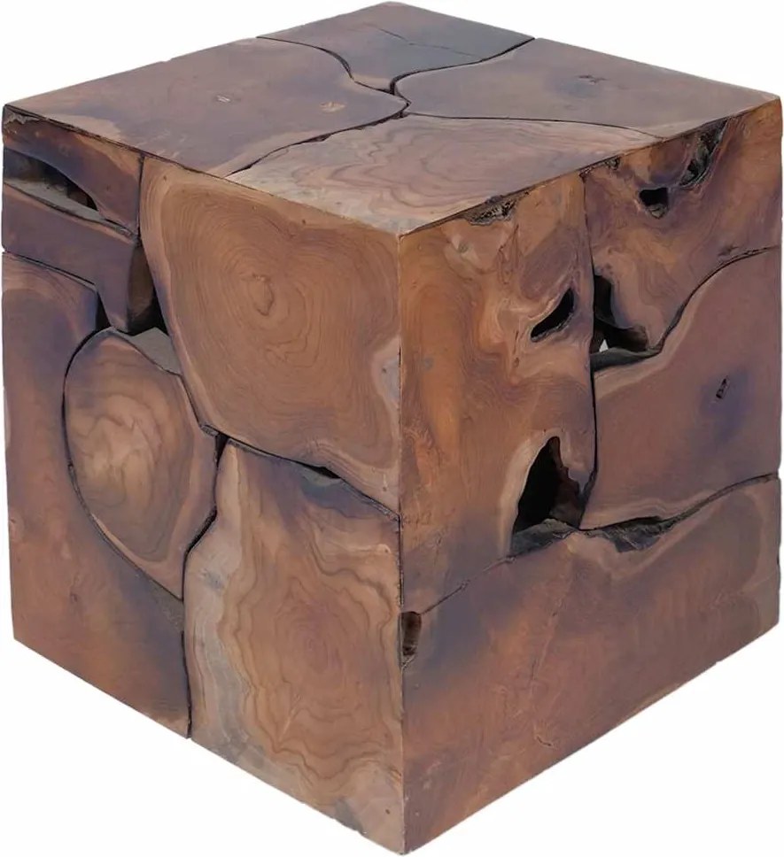 Stolička hnědá 40x40x45 cm masivní teak 243472