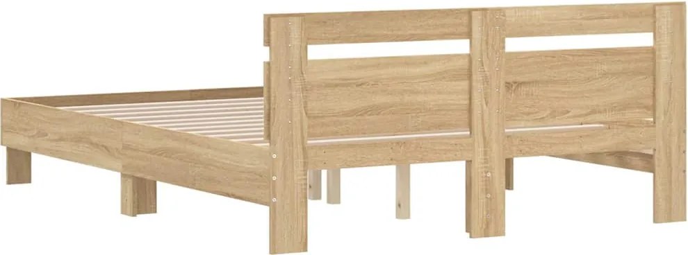 Rám postele s čelem dub sonoma 150 x 200 cm kompozitní dřevo 3207415