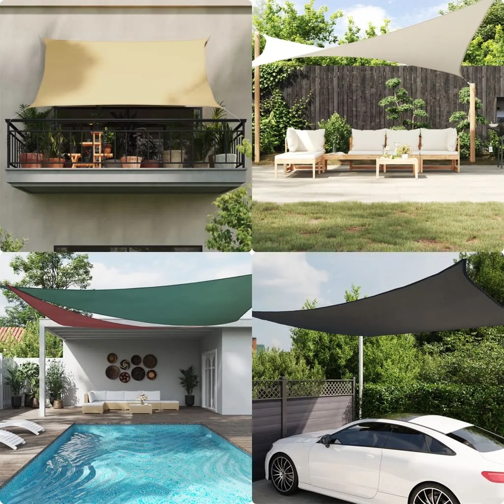 Stínící plachta oxfordská látka obdélníková 2 x 2,5 m černá 135749