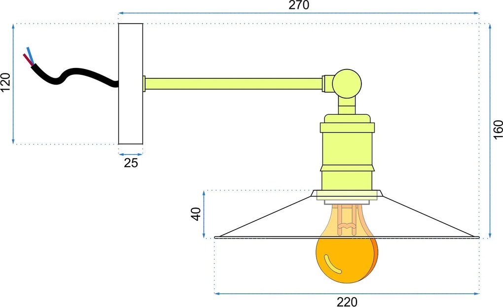 Toolight Toolight, závěsné svítidlo 1xE27 APP184-1W, černá-zlatá, OSW-00262